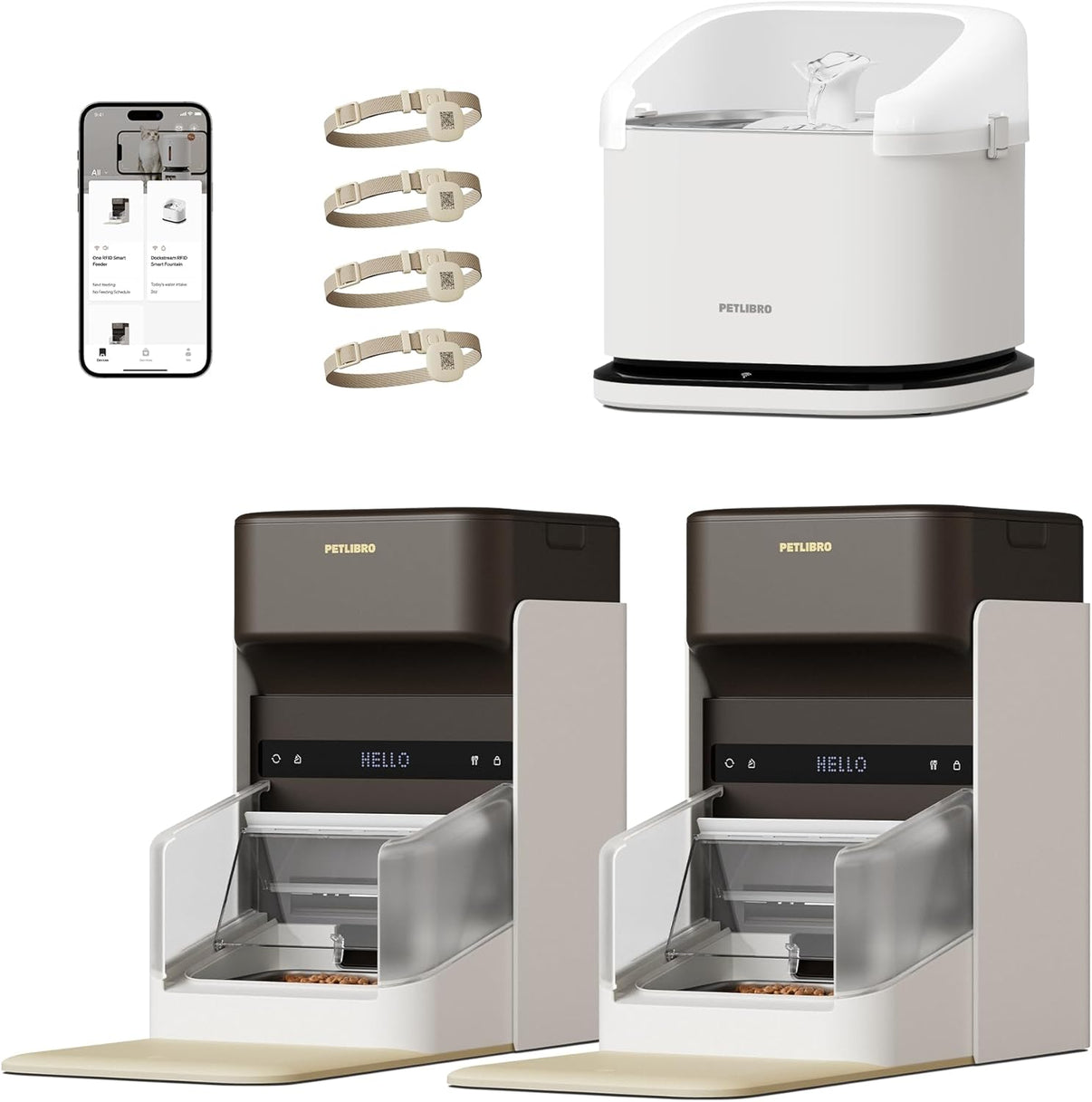 PETLIBRO RFID Automatic Cat Feeder & Water Fountain – Collar Tag Activ ...