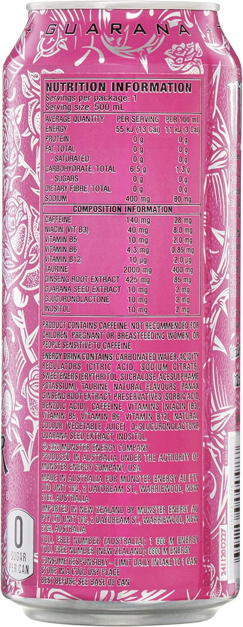 Monster Energy Ultra Rosa 24 x 500mL – Shopperss