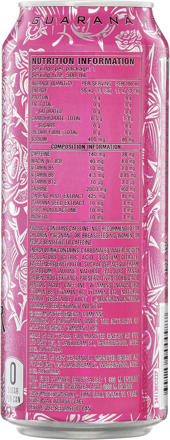 Monster Energy Ultra Rosa 24 x 500mL – Shopperss